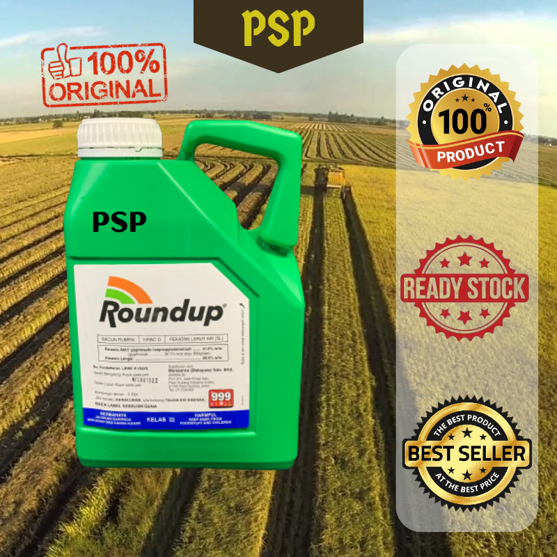 4L Roundup Monsanto Glyphosate 41% Weed Killer Herbicide ( Racun Rumput ...