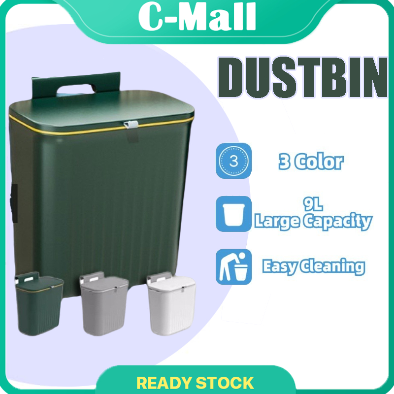 C-MALL 9L Large Size Dustbin Kitchen Rubbish Bin Cabinet Trash Can Door ...