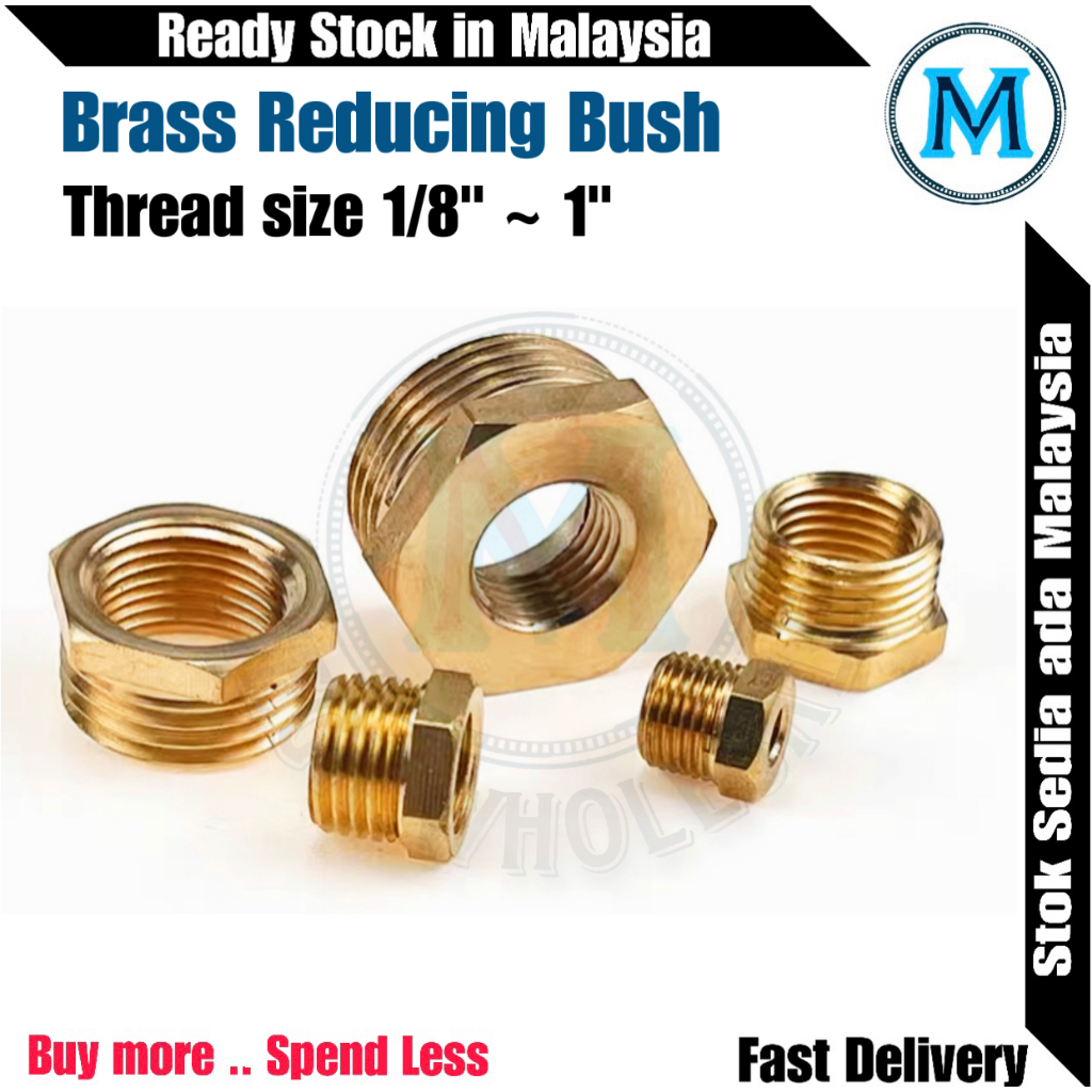 [ Bush ] 1/8" 1/4" 3/8 1/2" 3/4 1 Male to Female Thread Brass Hose ...