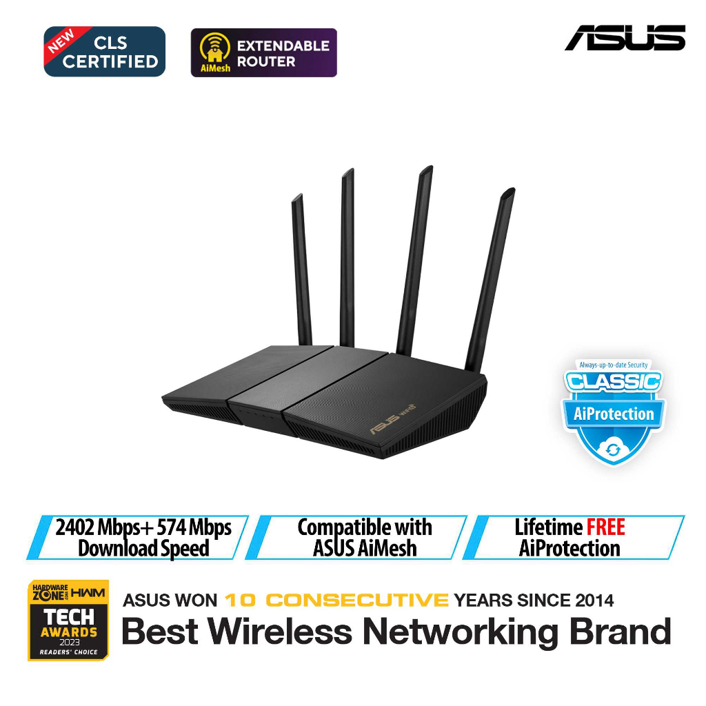 ASUS RT-AX57 AX3000 WI-FI 6 DUAL ( BAND AS/RT-AX57 ) Router compatible ...