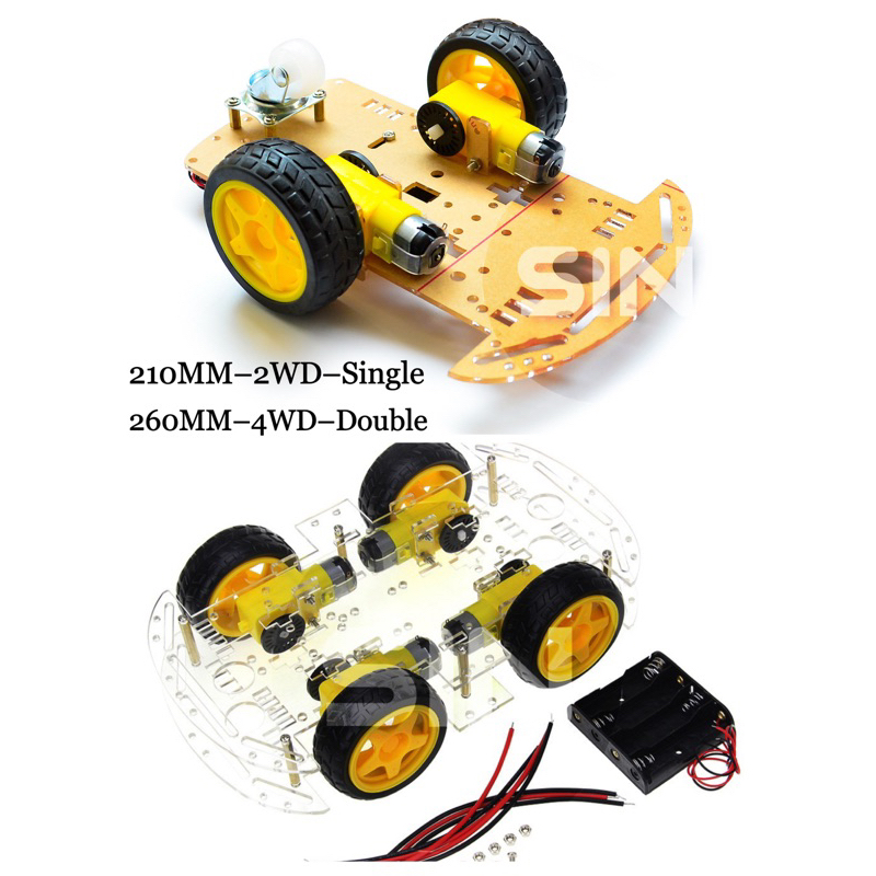 2WD/4WD Single/2Layer Robot Car Chassis Set Smart Robotics with 6V DC ...