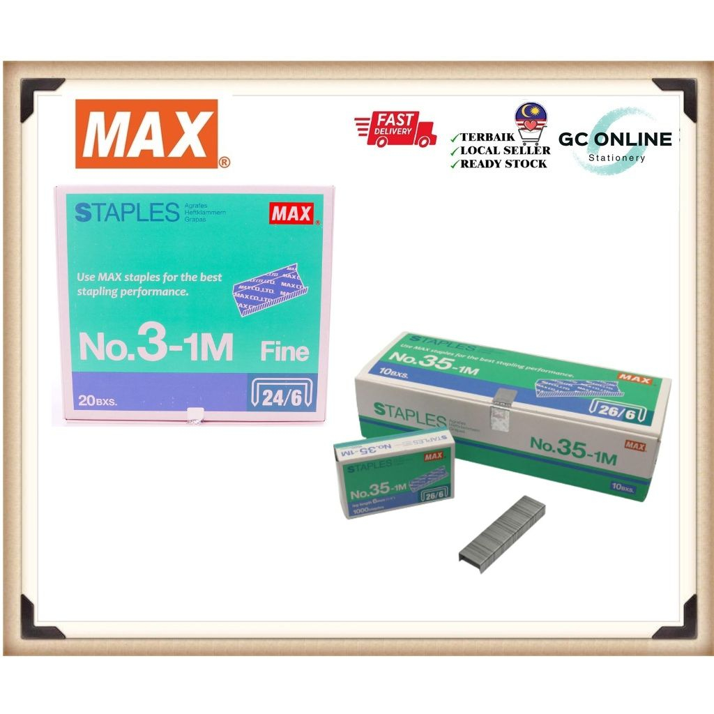 Max Staples No.3-1M (20boxes) / No.35-1M (10boxes) / Dawaikokot No3 ...