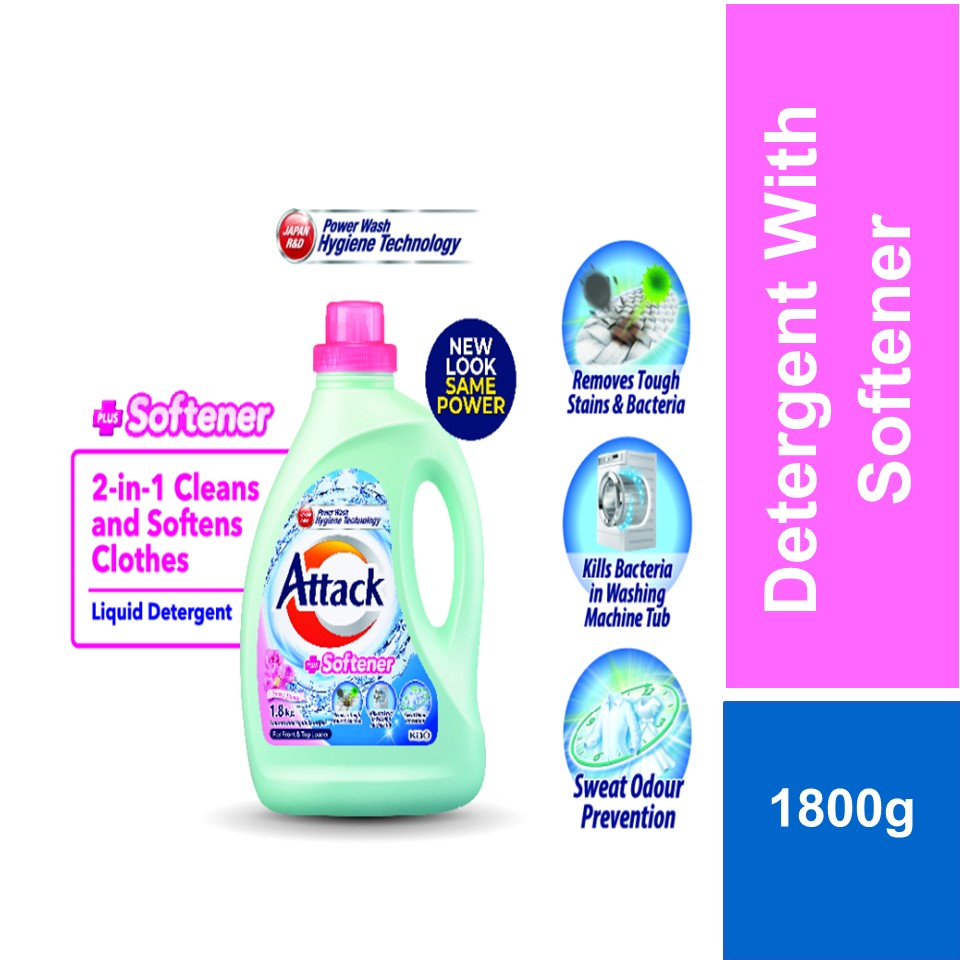 Attack Liquid Detergent plus Softener (LATS) (1800g) | Shopee Malaysia