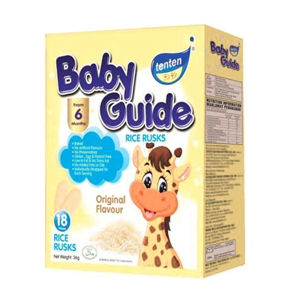 TENTEN Baby Guide Rice Rusks 36g (Single),(Combo 5) - (6 Months+ ...