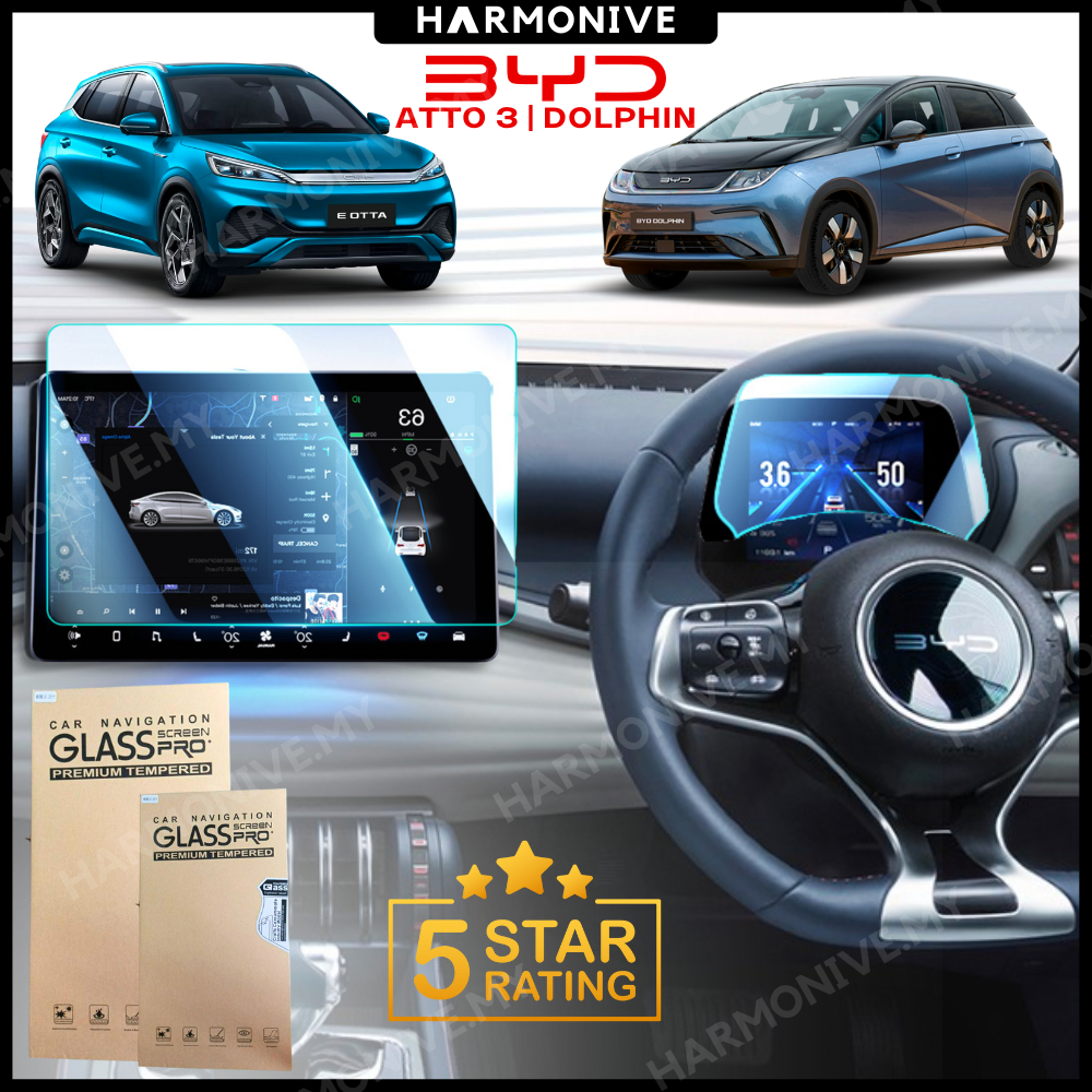BYD ATTO 3 BYD Dolphin Infotainment & Meter Panel Tempered Glass Screen ...