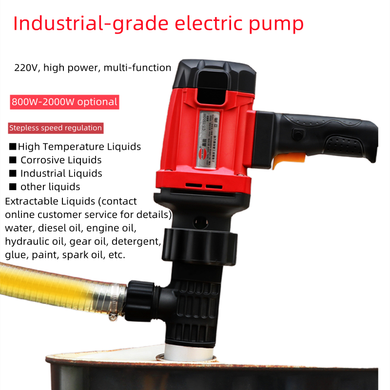 Portable 220V Electric Hand Barrel Pump 880W Six-speed Vertical Oil Pump diesel oil drum with ...