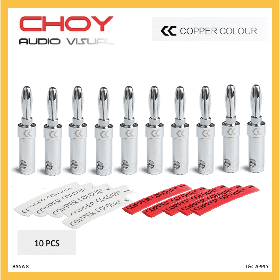 Copper Colour Banana8 plug Pure Copper OFC Rhodium-plated Connector (10 ...