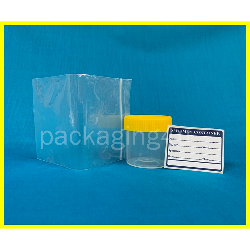 Urine Bottle/ Specimen Cup FREE label & zipperbag BOTOL URIN 45ml ...