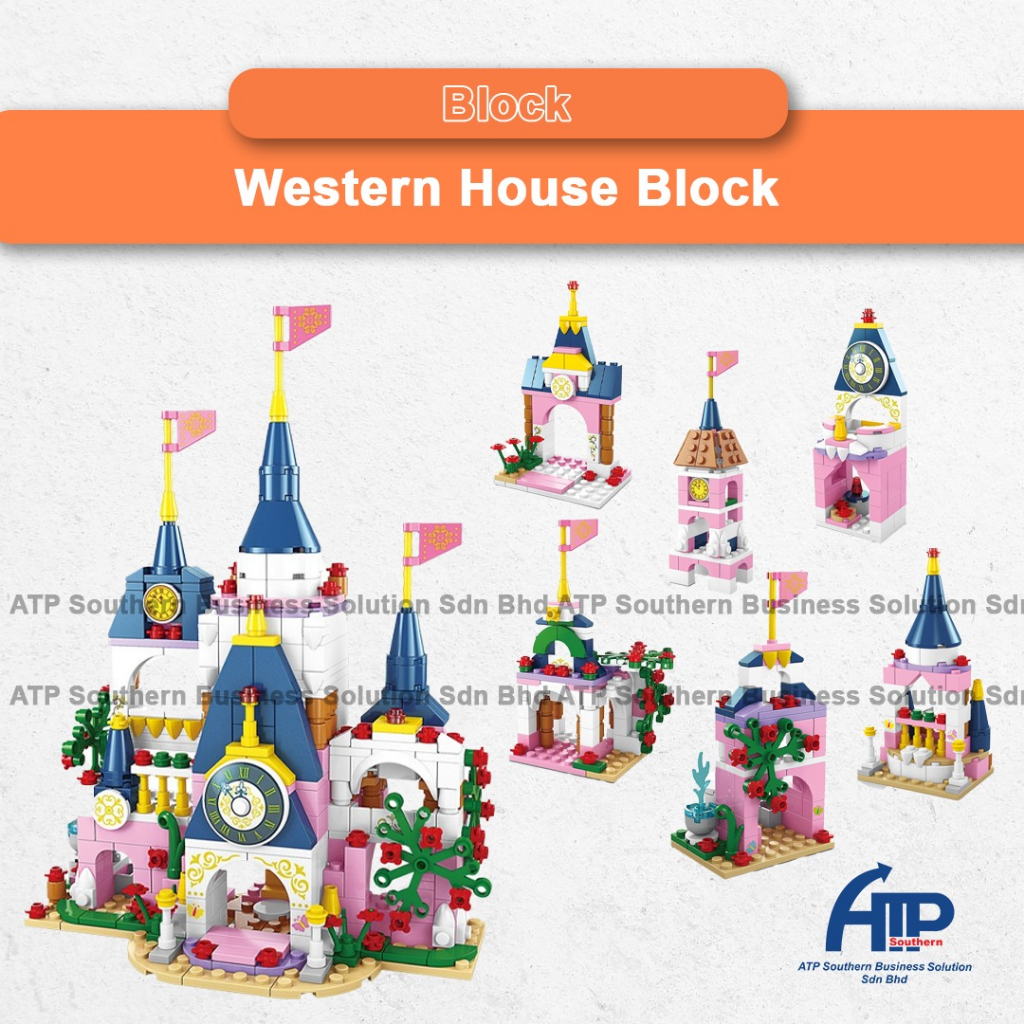 Western House Block With 6 Design Nano Building Blocks For Children ABS ...