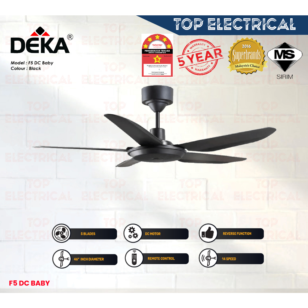 (AUTHORISED DEALER) DEKA CEILING FAN KRONOS F5 DC BABY 46" / DEKA ...