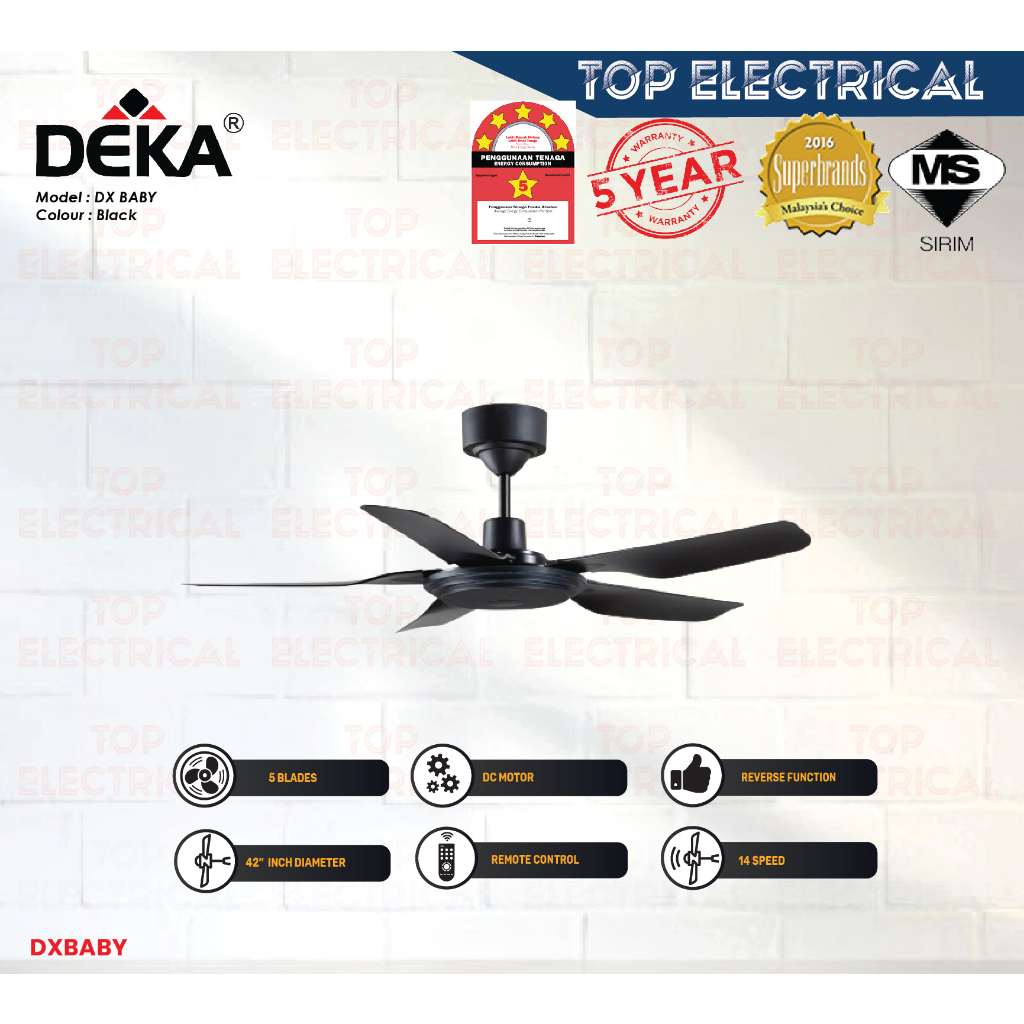 (AUTHORISED DEALER) DEKA CEILING FAN DX BABY 42" / DC MOTOR / MATT ...