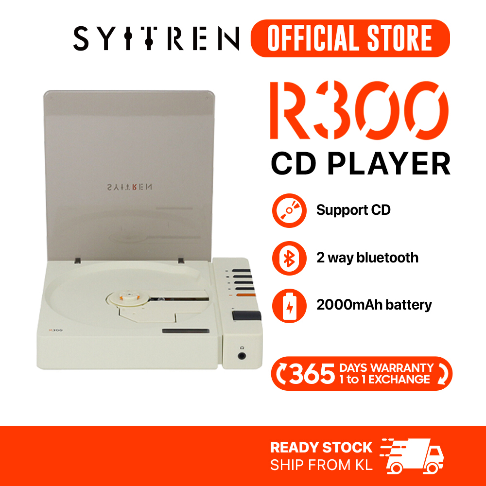SYITREN R300 CD Player Battery 2 Way Bluetooth Support Common CD Discs ...