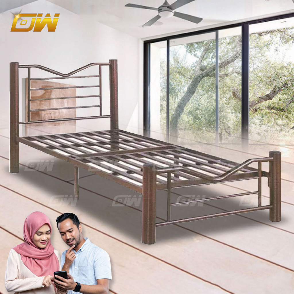 SINGLE SIZE Super Base Metal Bed / Single Bedframe / Katil Besi - SHOCK ...