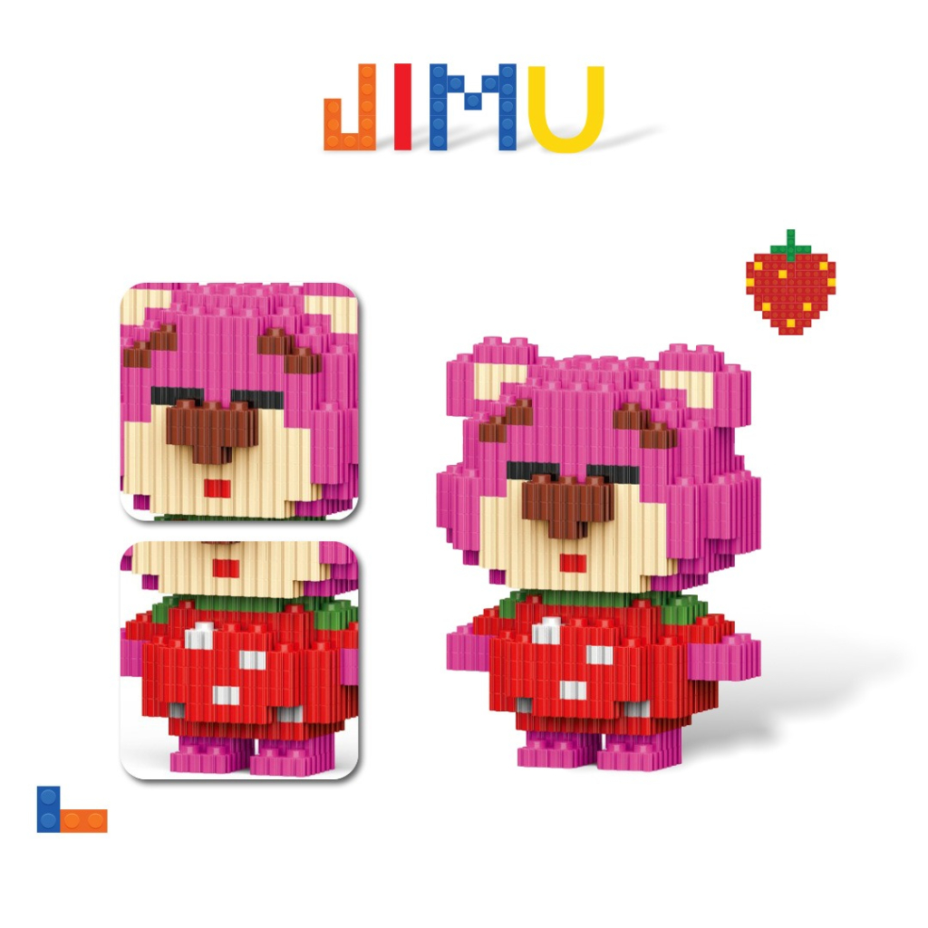 JIMU Strawberry Bear Block Series C5022 Cute Strawberry Dress Building ...