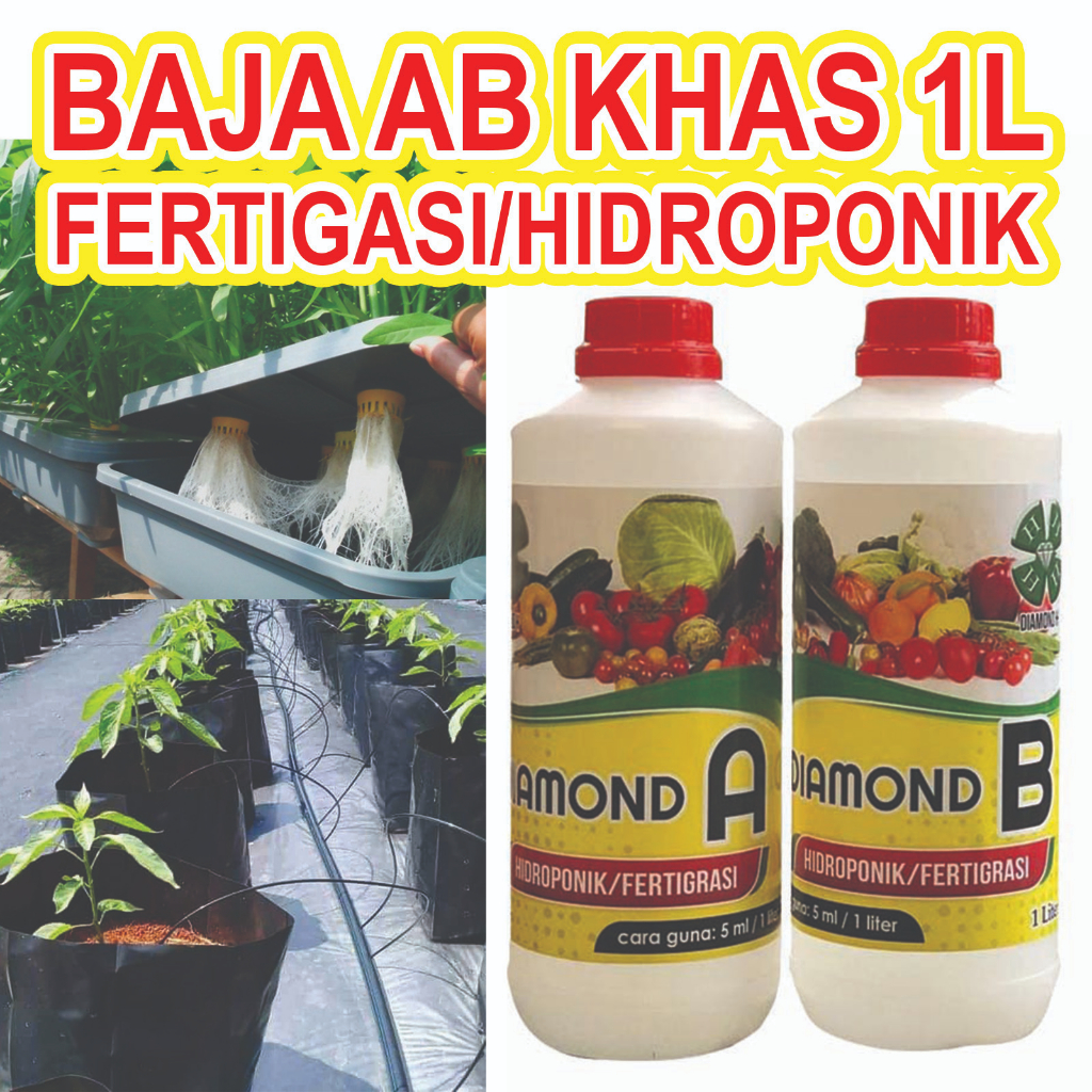 Baja AB Hidroponik Fertigasi 1L Setiap Botol (Dalam Bentuk Serbuk Untuk ...