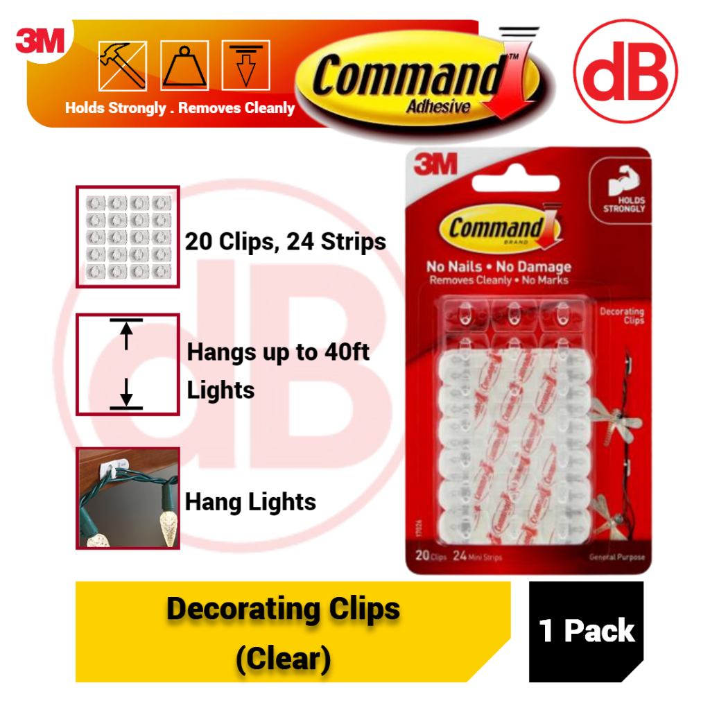3M Command™ Decorating Clips 17026ANZ Clear | Shopee Malaysia