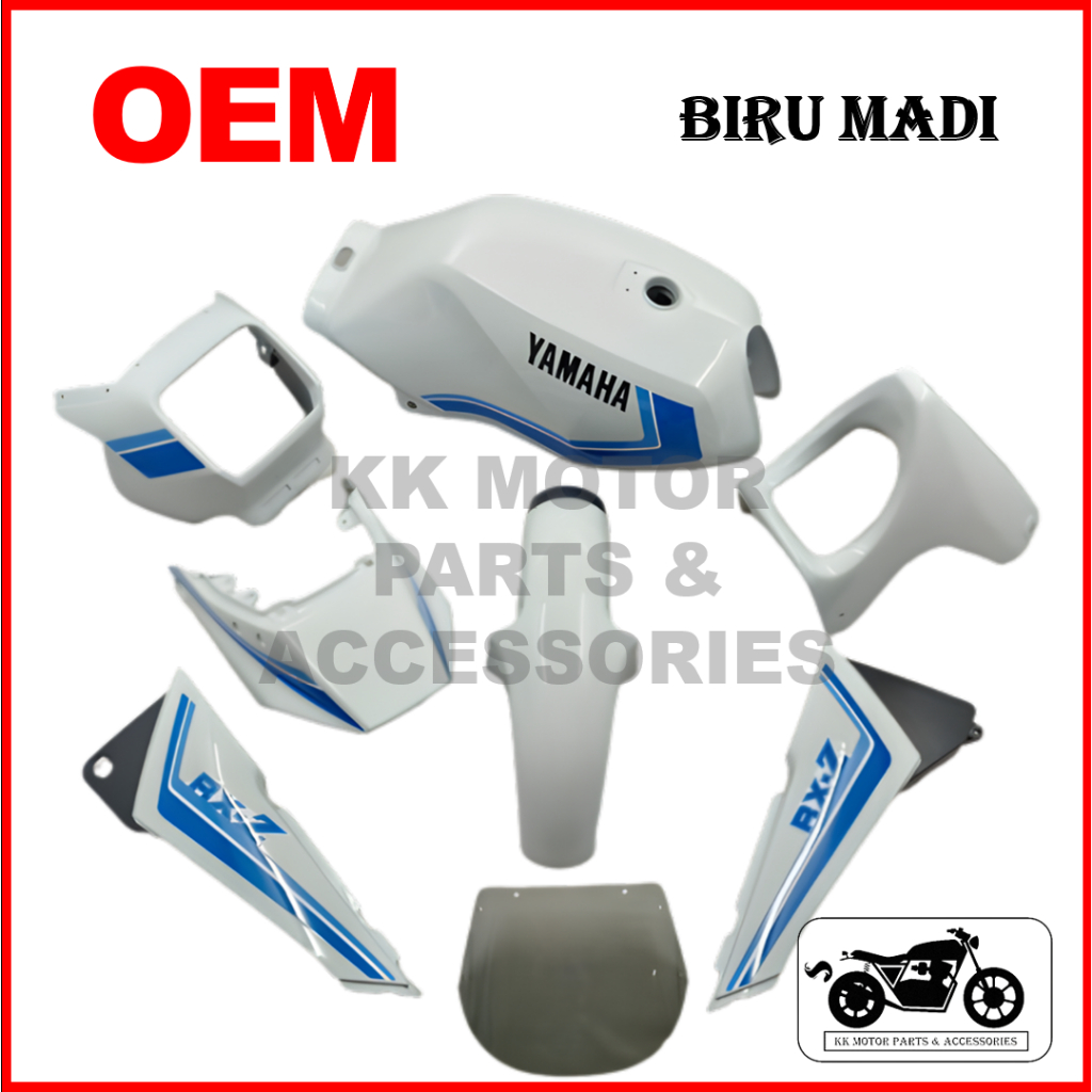 [FULL TANAM !!!] COVERSET RXZ 5 SPEED 5-SPEED OEM BIRU PUTIH / BIRU ...