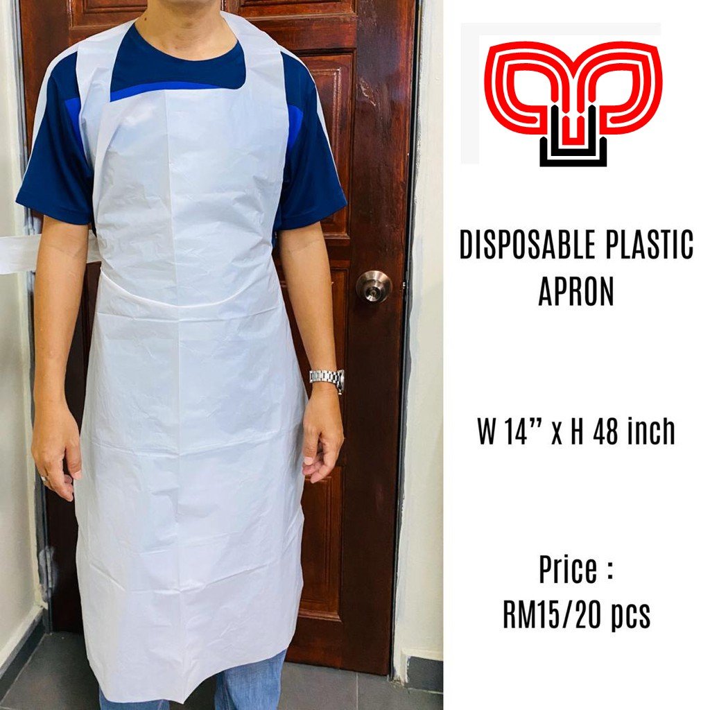 [Twins Plastics] PPE Disposable Plastic Apron Waterproof (WHITE ...