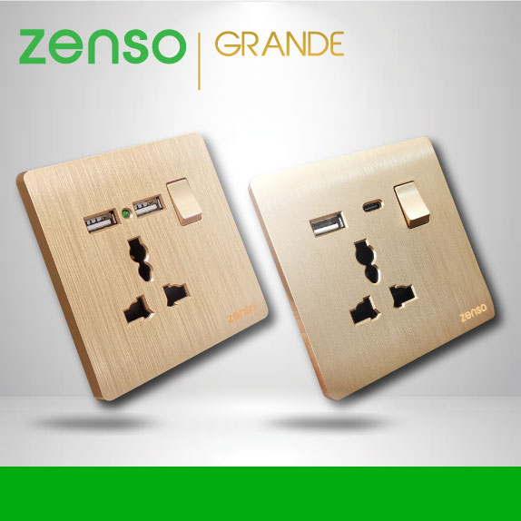 ZENSO-Grande Series Switches & Sockets 13A Universal+USB / Universal ...