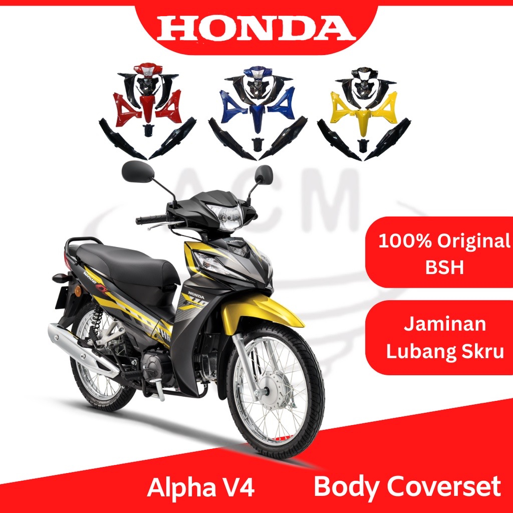 HONDA Wave Alpha V4 Full Body Cover Set Coverset Kosong Color Parts ...
