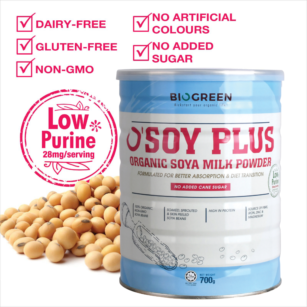 Biogreen O'Soy Plus No Added Sugar Organic Soya Milk Powder (750g ...