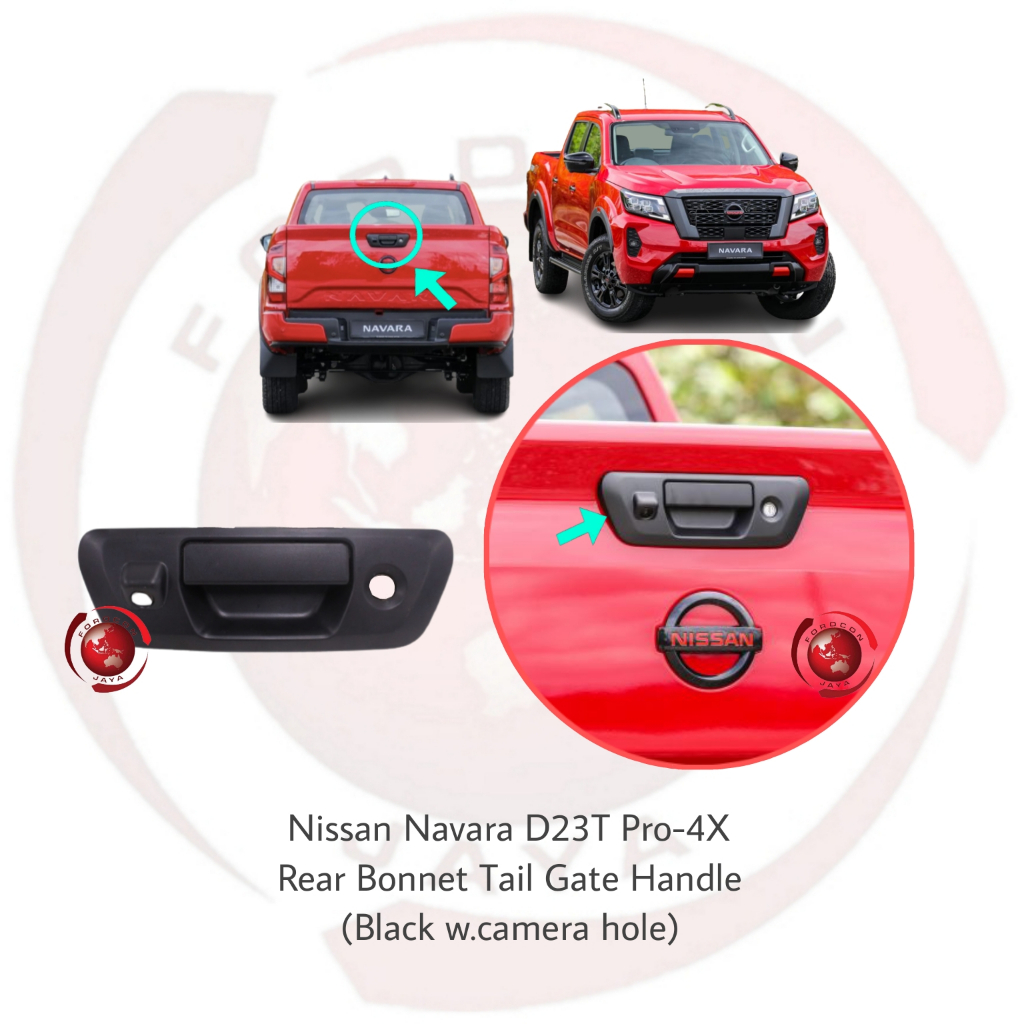 Nissan Tail Gate Outer Handle (Black)(with camera hole) Rear Back Door ...