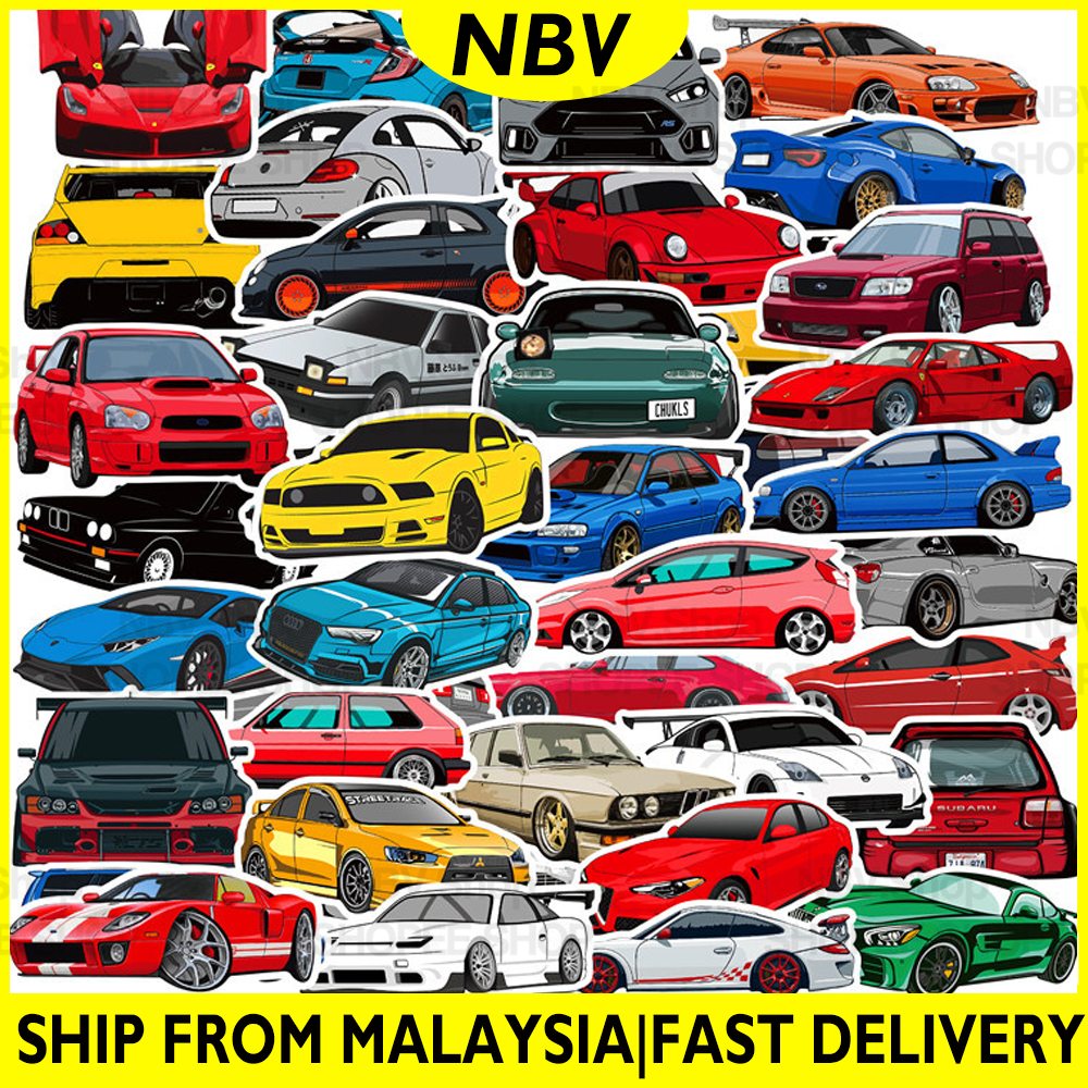 NBV 100pcs Car HellaFlush Stickers Waterproof Skateboard Laptop Luggage ...