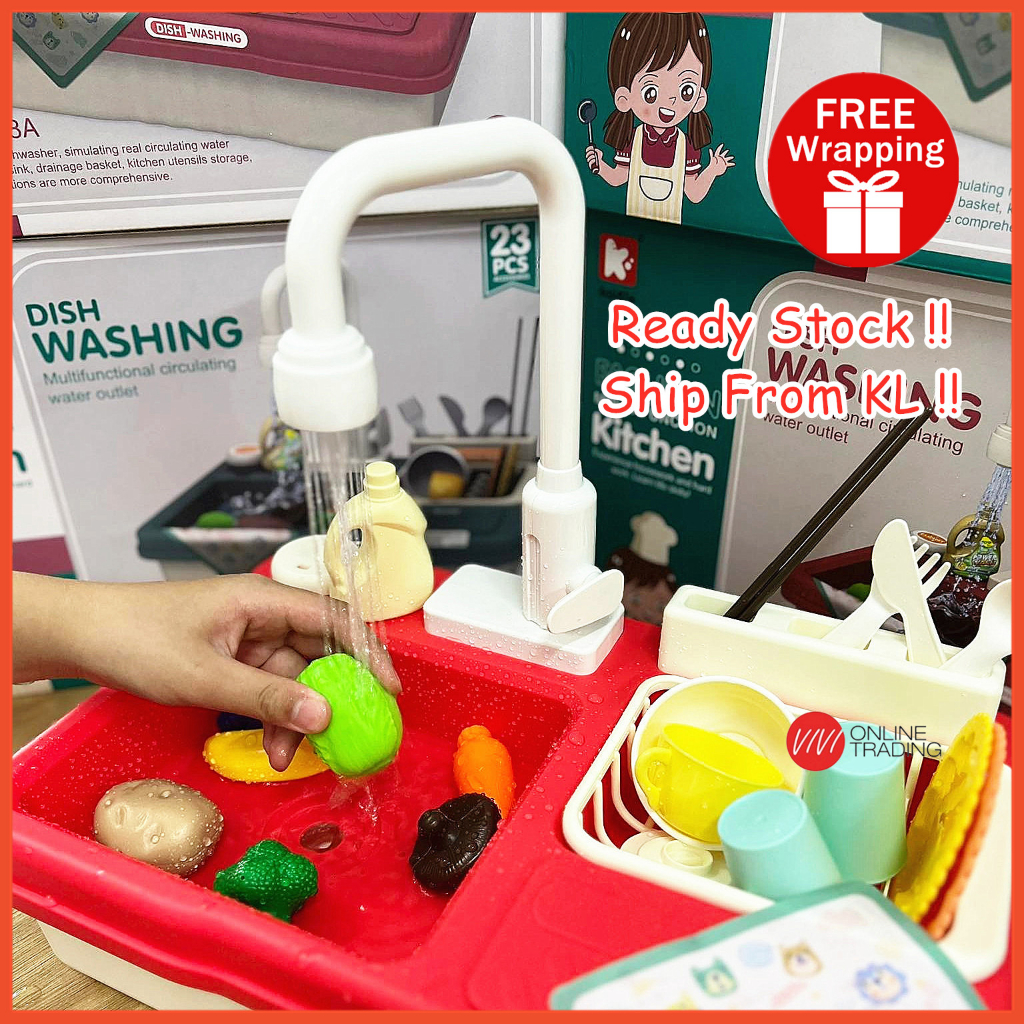 Dish Washing Toys Sink Toy With Water Kitchen Pretend Play Set | Shopee ...