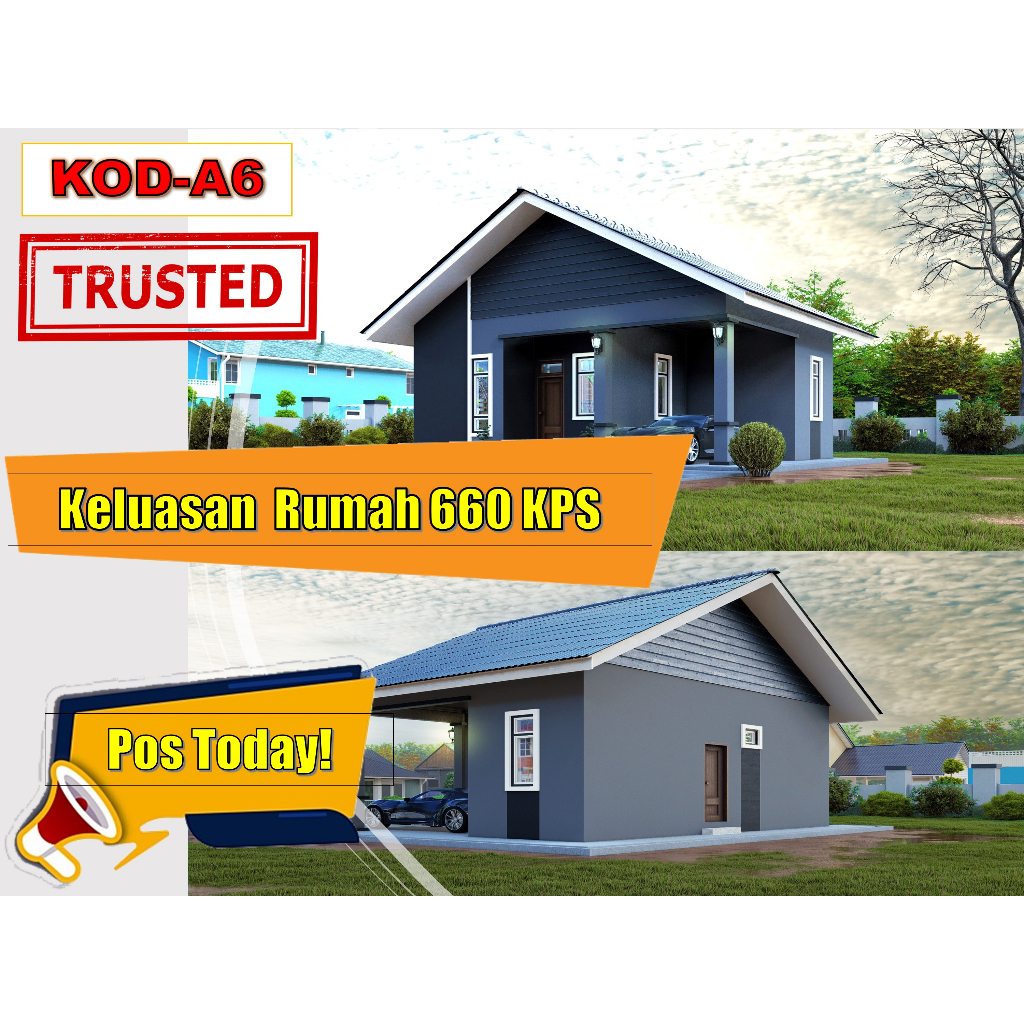 PELAN RUMAH MINI TERKINI -KOD-A6 ( 660 KPS-22' X 30') 3 BED AND 1 BETH ...
