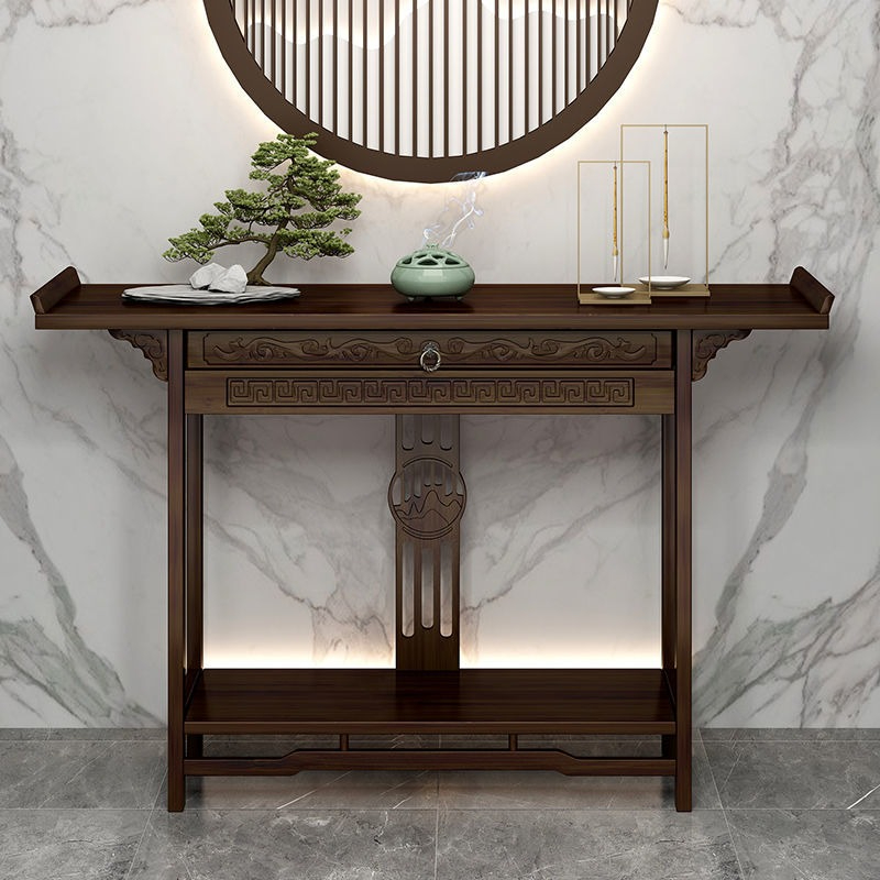 Console New Chinese Zen Hall Solid Wood Altar Modern Minimalist Living ...