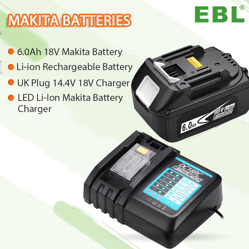 18V 6.0Ah Rechargeable Li-ion battery 6000mAh Charger For Makita power tool BL1860B BL1850 ...