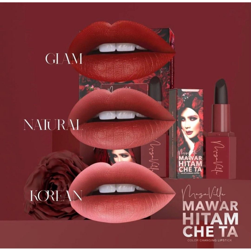 🔥 Lipstick Che Ta Viral 🔥 Lipstick Mawar Hitam 🔥 Lipstick Mentari Hitam 🔥 | Shopee Malaysia