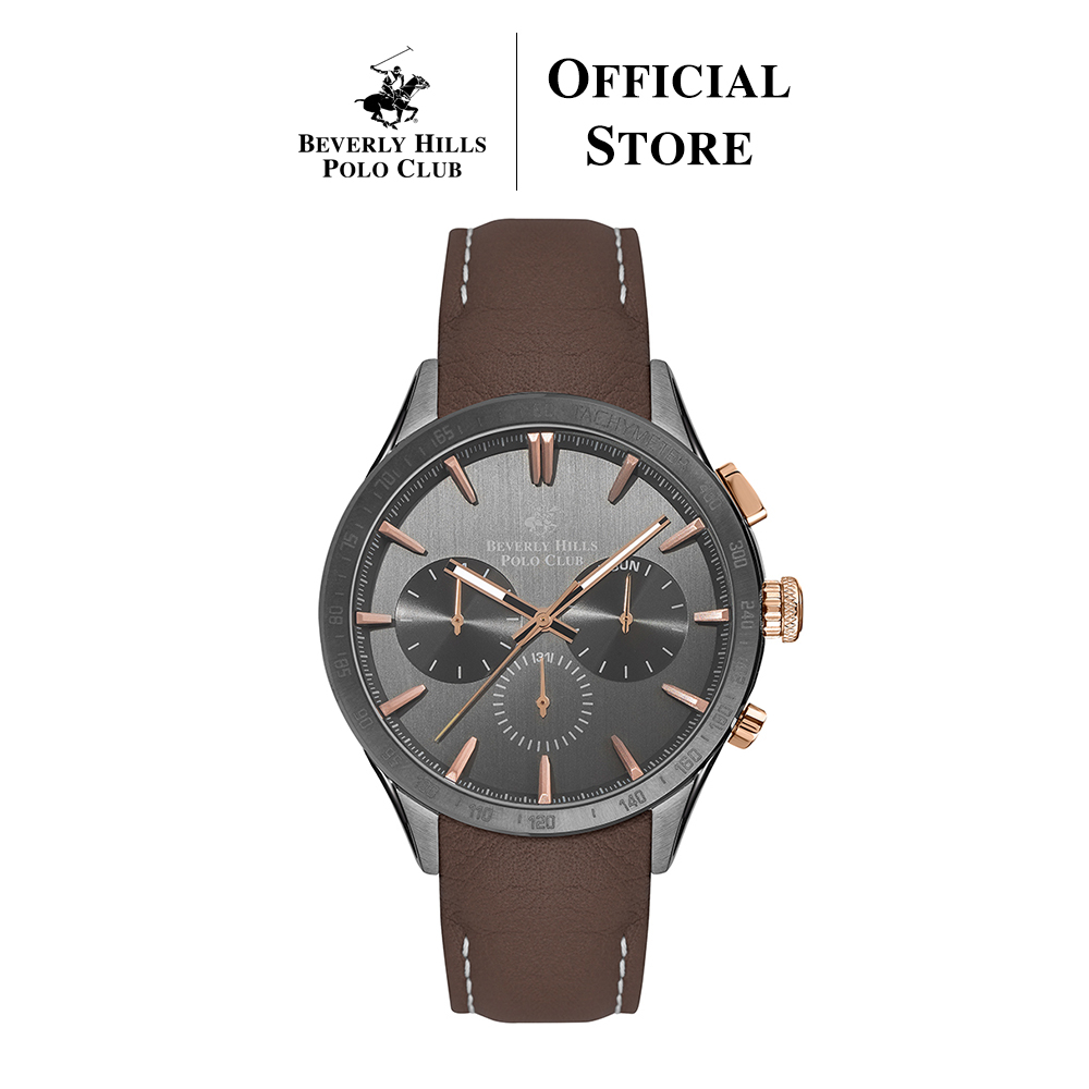 Beverly Hills Polo Club BHPC Men's Leather Quartz Watch BP3251X ...