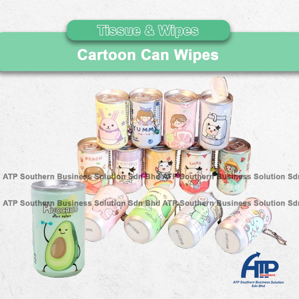 [30pcs] Multidesign Cute Cartoon Can Wipes Wet Tissue In A Can Portable ...