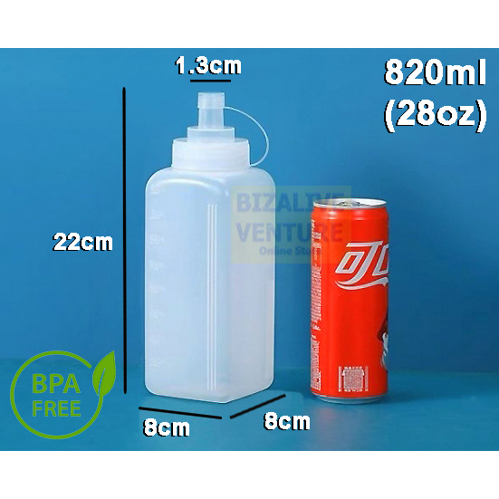 (1020ml & 820ml) Large Nozzle Sauce Bottle | Sauce Squeezer | Condiment ...