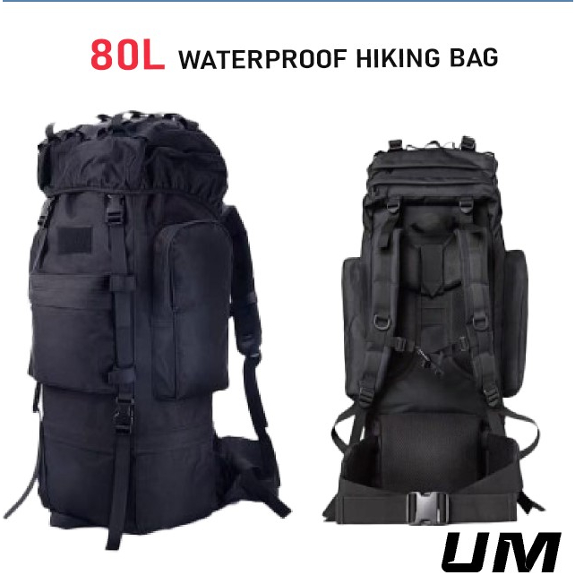 80L Large Capacity Waterproof Beg Hiking Bag Military Backpack Daki ...
