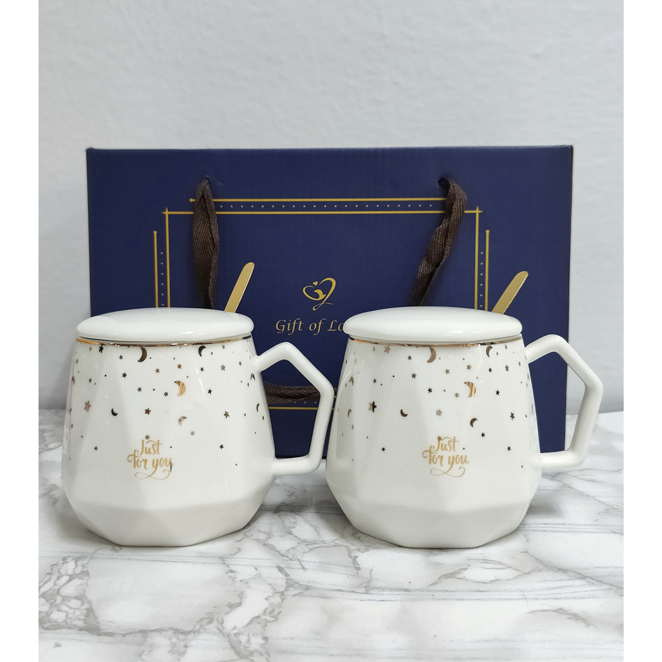 【EONMIR】Creative European Ceramic Mug Diamond Cup Couple Cup Coffee Cup ...