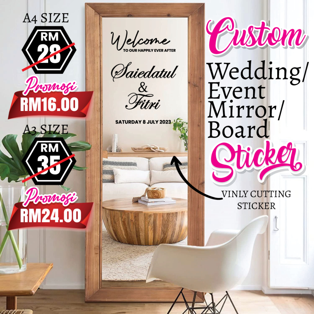 STICKER WEDDING WELCOME BOARD / STICKER CERMIN KAHWIN/STICKER SAHAJA ...