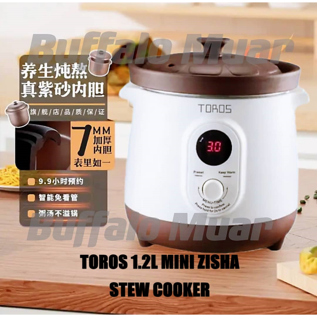 Tiantian BUFFALO TOROS 1.2L ZISHA STEW COOKER STEW POT NATURAL ZISHA ...
