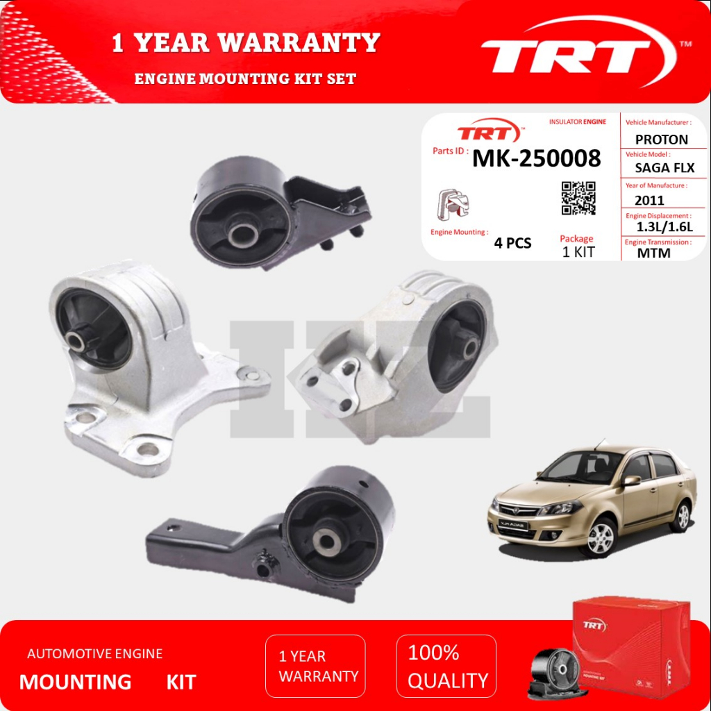 PROTON SAGA FLX 1.3 / 1.6 MANUAL ENGINE MOUNTING KIT TRT 1 SET 4PCS 1 ...