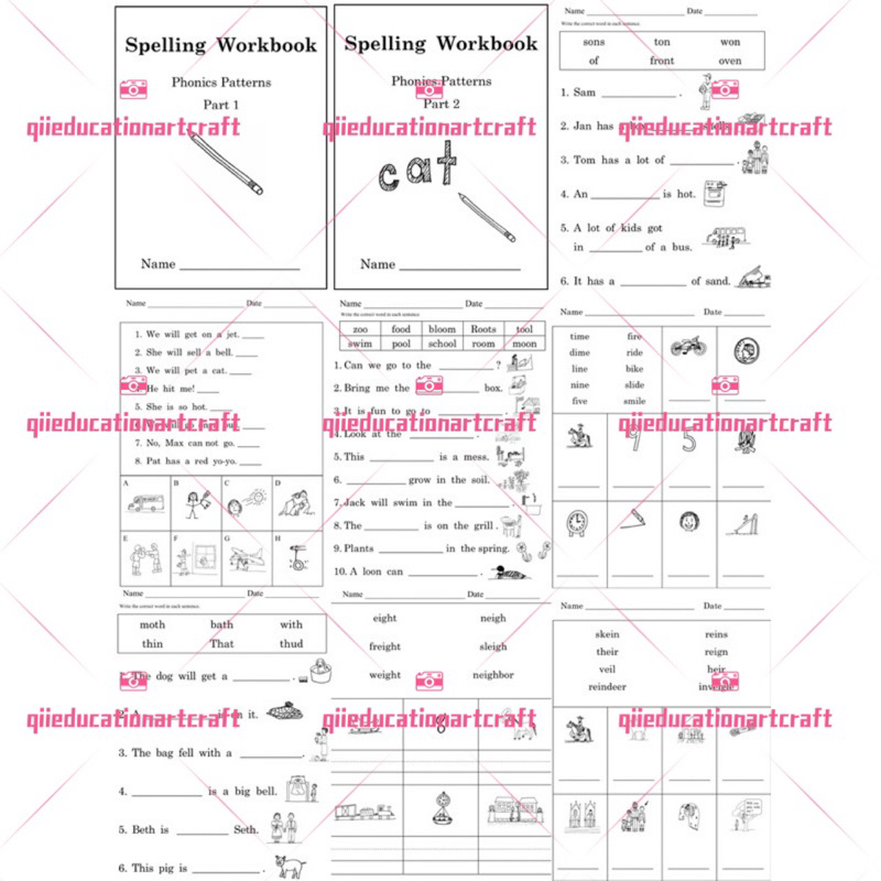 Spelling Worksheet phonics pattern part 1&2 | Shopee Malaysia