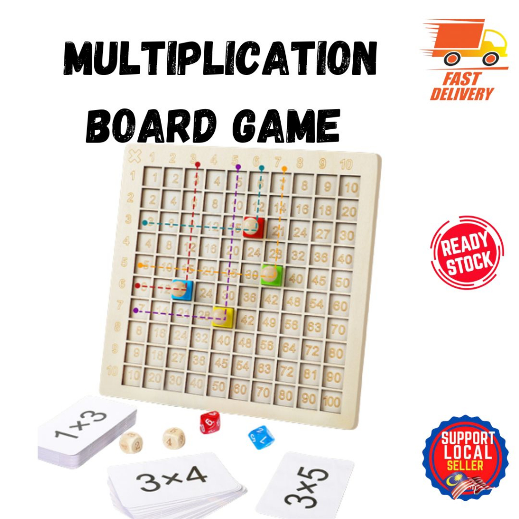 Multiplication Math Board Game Kids Montessori Educational Toy Kids ...