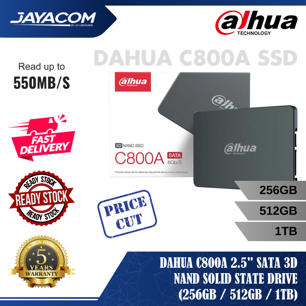 Dahua C800A (256GB / 512GB / 1TB) 2.5" SATA 3D NAND Internal Solid ...