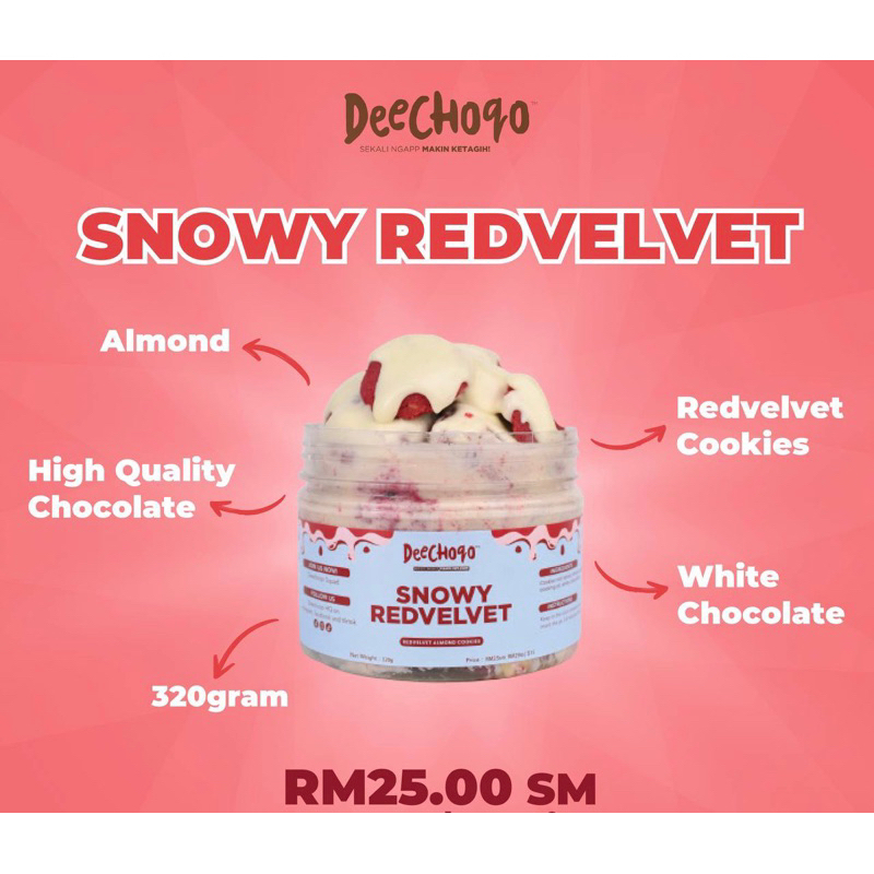 COOKIES LELEH DEECHOQO RED VELVET WITH ALMOND DISALUTI WHITE CHOC ...