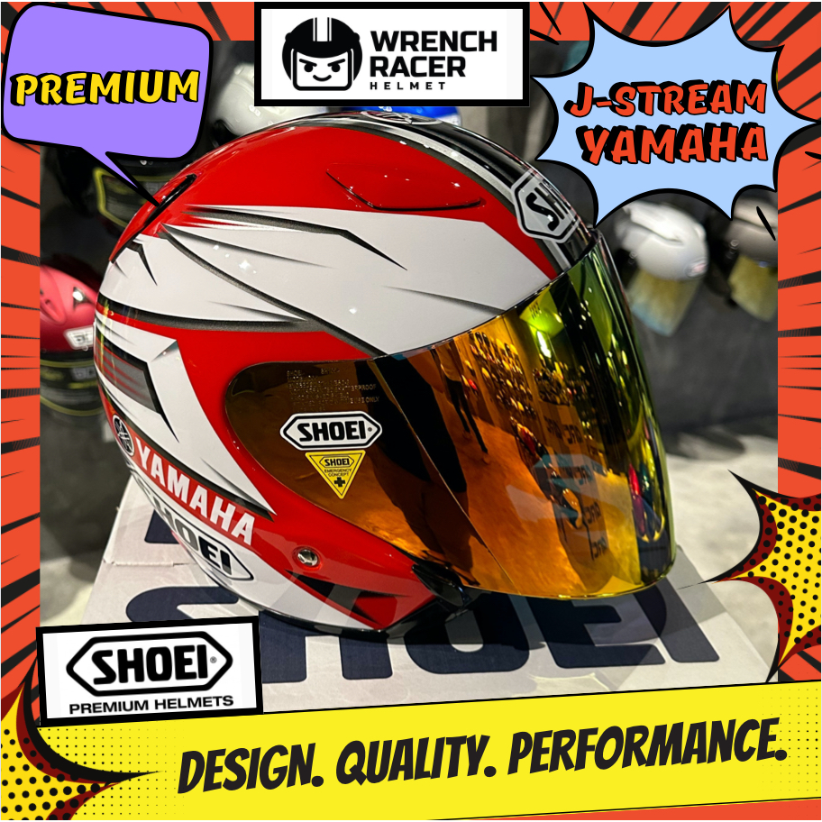 Helmet SHOEI JSTREAM Yamaha - Red / Silver / Blue / Visor SHOEI CJ1 (1 ...