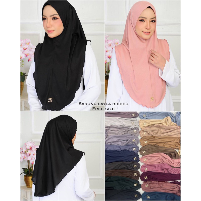 [Tudung Raya 2023] Tudung Sarung Layla Pleated Ribbed Cotton Tudung ...