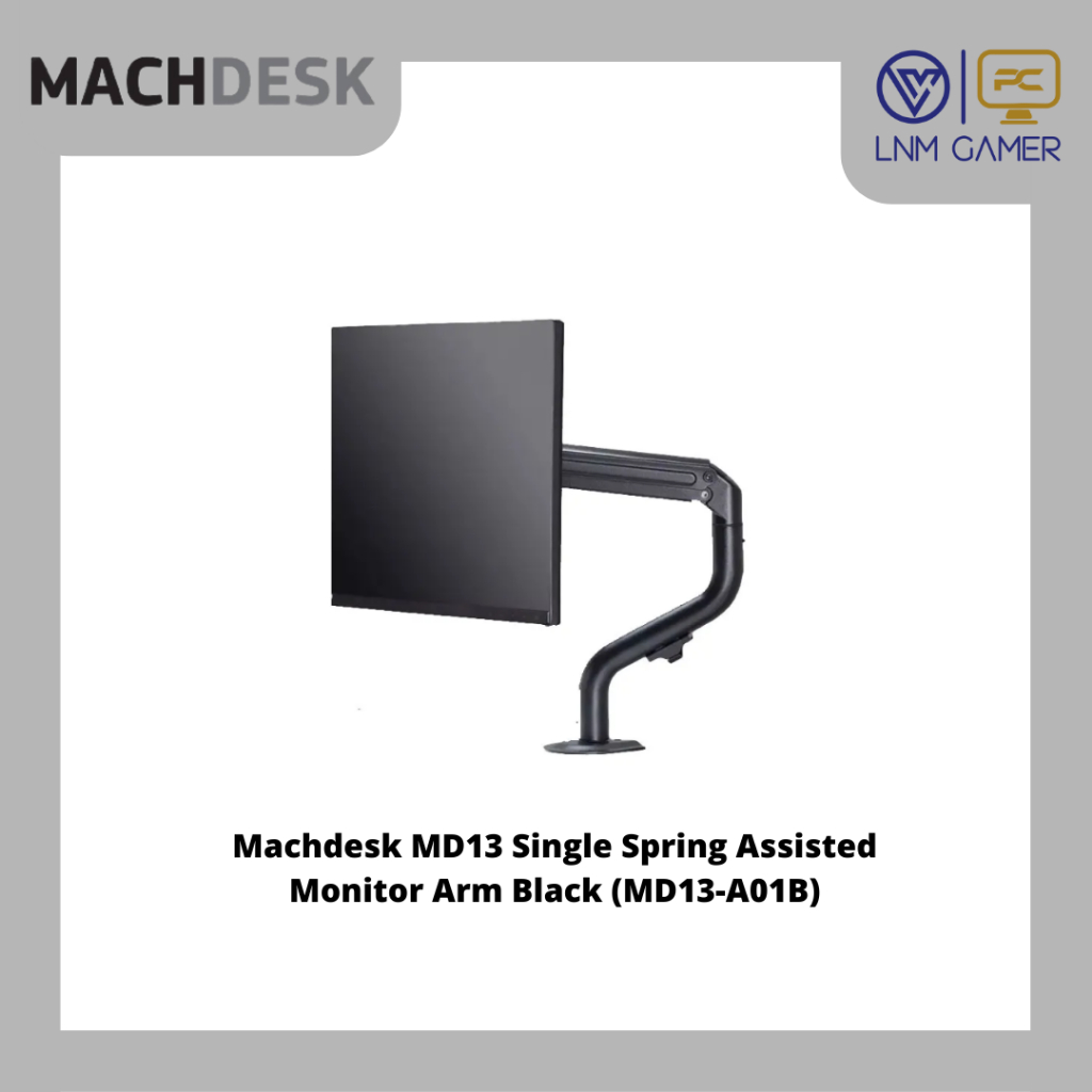 Machdesk MD13 Single Spring Assisted Monitor Arm Black (MD13-A01B ...
