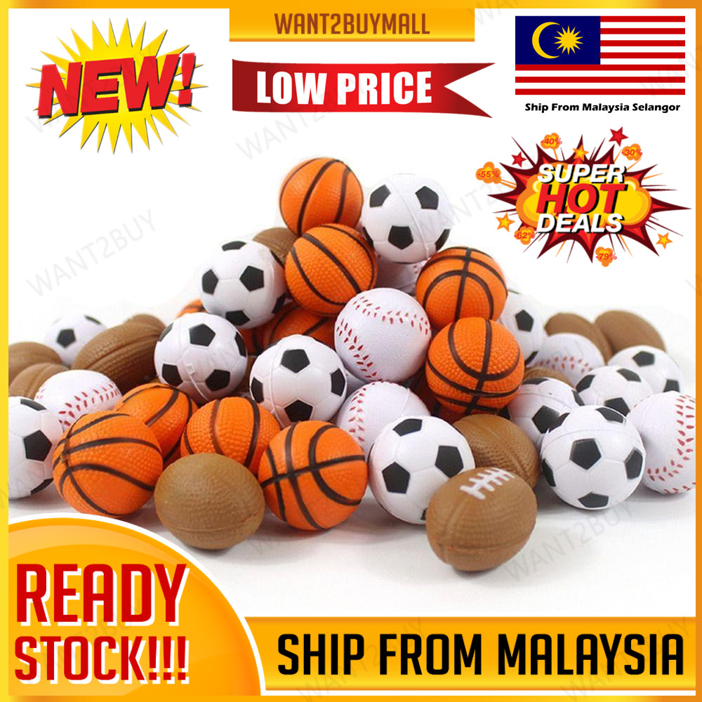 🇲🇾 4cm Basketball Baseball Football Tennis Squeeze Exercise Soft ...