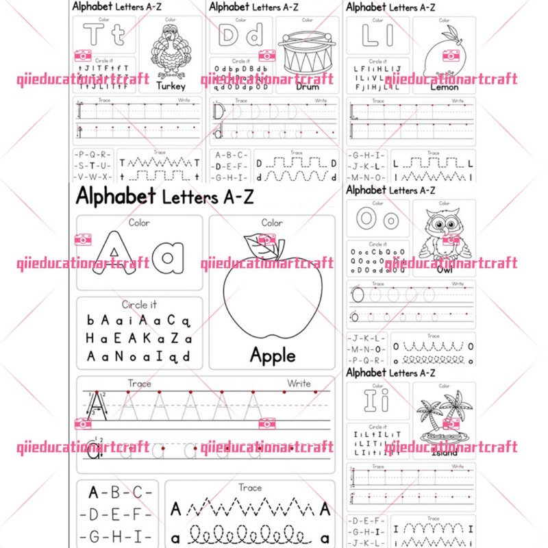 Alphabet letter A-Z trace-colouring- circle for 3-4years old pdf ...