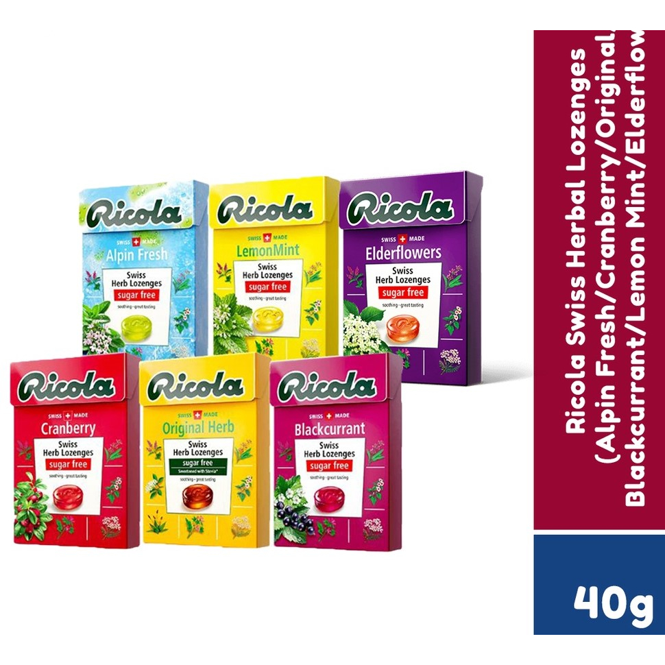 Ricola Swiis Herb Candy 40g - Original/Lemon Mint/Alpin Fresh/Cranberry (READY STOCKS) | Shopee ...